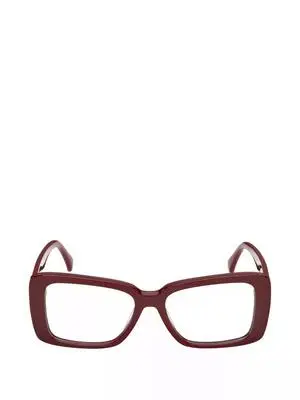 Max Mara Rectangle-frame Clip-on Glasses - Red