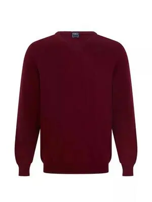 Fedeli V-neck Cashmere Sweater - Red