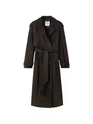 Almada Label Sienna Belted Suede Trench Coat