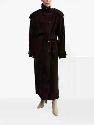 Almada Label Sienna Belted Suede Trench Coat