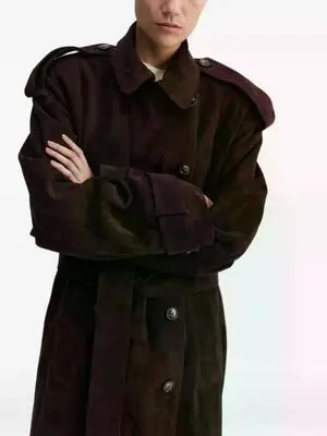 Almada Label Sienna Belted Suede Trench Coat