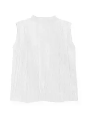 Issey Miyake Pleated Sleeveless Top - Grey