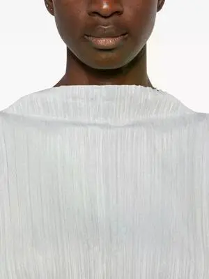 Issey Miyake Pleated Sleeveless Top - Grey