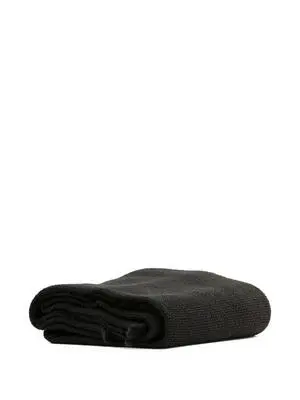 SOCIETY LIMONTA Waffle-knit Fringed Blanket - Grey