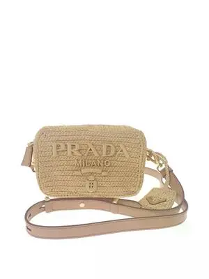 Prada 2013-2026 Yarn Effect Raffia Crochet Brique Crossbody Bag