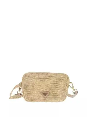 Prada 2013-2026 Yarn Effect Raffia Crochet Brique Crossbody Bag