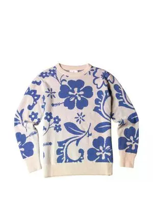 HARDEN Hibiscus Intarsia-knit Sweater