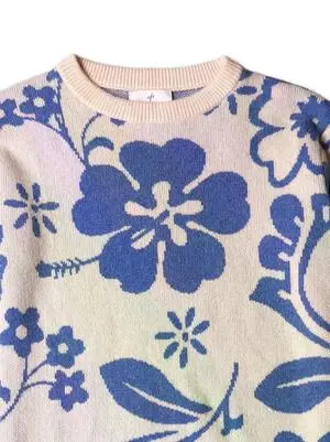 HARDEN Hibiscus Intarsia-knit Sweater