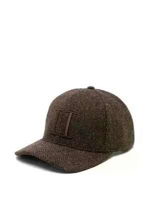 LES DEUX Herringbone-pattern Logo-embroidered Baseball Cap - Brown