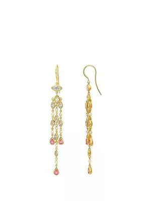 CAMILLE BEINHORN Padparadscha And Diamond Drop Earrings
