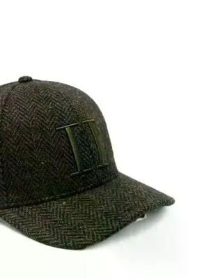 LES DEUX Herringbone-pattern Embroidered-logo Baseball Cap