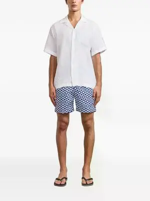 Frescobol Carioca Porto Ipanema-print Swim Shorts - Blue