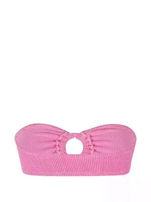 MC2 SAINT BARTH Yulia Crinkle-effect Ring-detail Bikini Top - Pink