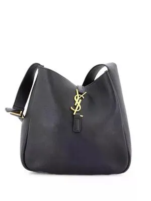 Saint Laurent Le 5 A 7 Supple Leather Small Hobo Bag Black
