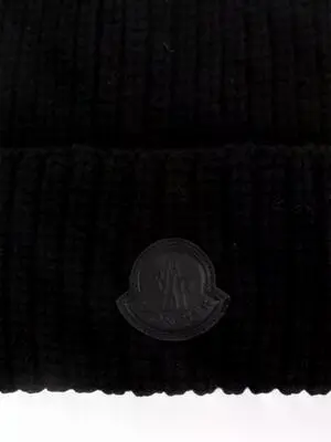 Moncler Ribbed-knit Logo-patch Beanie Hat