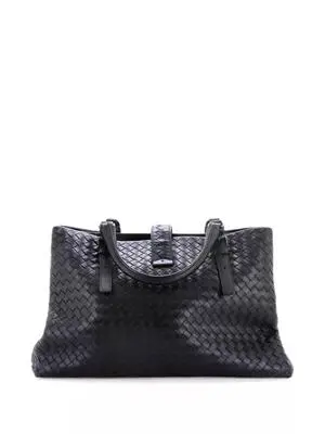 Bottega Veneta Roma Bag Intrecciato Nappa Medium Tote Bag - Black