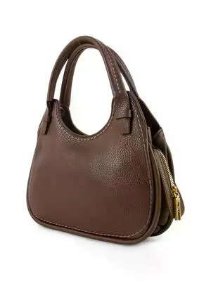 VISONA` Suede-panelled Grained-leather Tote Bag