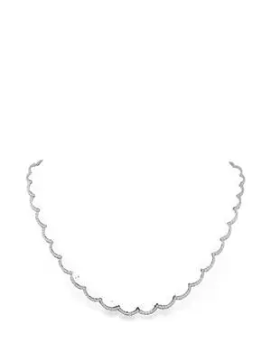 LB EXCLUSIVE Diamond Scalloped Necklace - Silver