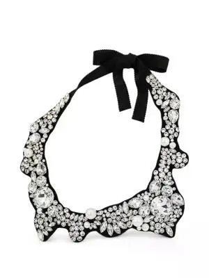 ODEEH Glass-embellished Bow-fastening Necklace