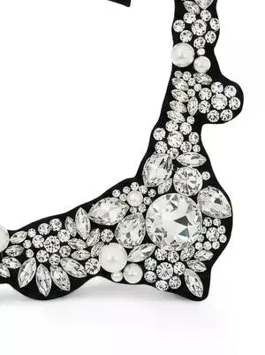 ODEEH Glass-embellished Bow-fastening Necklace