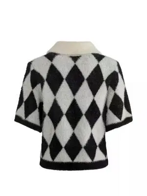 GAELLE PARIS Argyle Flower-embellished Sweater
