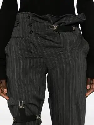 Dolce & Gabbana 2000s Pinstripe Buckled Trousers