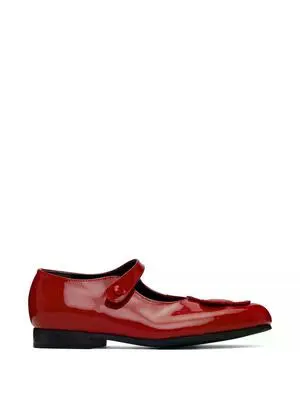 Comme Des Garçons Mary Jane Patent-leather Floral-patch Ballet Flats - Red