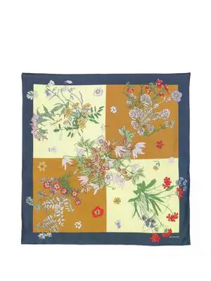 MANTERO 1902 Floral-print Square Scarf - Neutrals