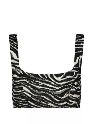 Matthew Bruch Anna Zebra-print Crop Top
