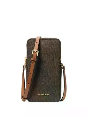 Michael Kors Jet Set Small Pebbled Leather Smartphone Crossbody Bag - Brown