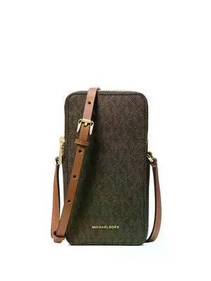 Michael Kors Jet Set Small Pebbled Leather Smartphone Crossbody Bag - Brown