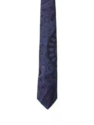 Etro Paisley-print Silk Tie - Blue