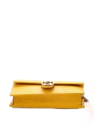 Gucci Interlocking Wallet On Chain Leather Crossbody Bag - Yellow