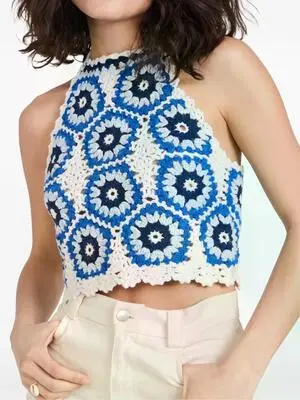 Sea Crochet Tank Top - Blue