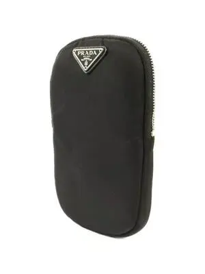 Prada Enamelled Triangle Logo Phone Shoulder Bag