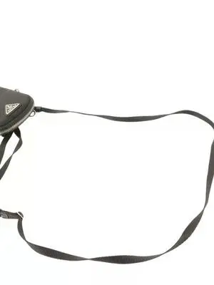Prada Enamelled Triangle Logo Phone Shoulder Bag