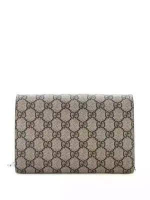 Gucci Dionysus Chain Wallet Gg Coated Canvas Small Crossbody Bag - Brown