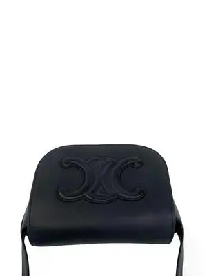 Celine 2022 Calfskin Cuir Triomphe Folco Crossbody Bag - Black