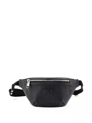 Gucci Jumbo Gg Embossed Leather Small Belt Bag - Black