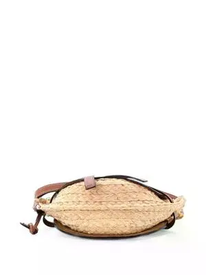 Loewe Gate Leather With Raffia Small Shoulder Bag