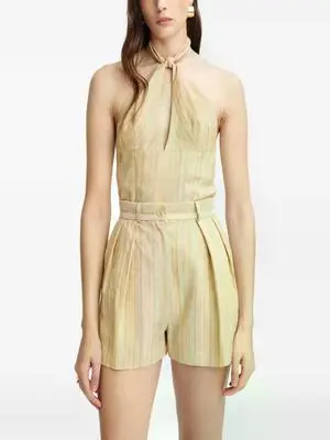 Matthew Bruch Pleated Striped Shorts