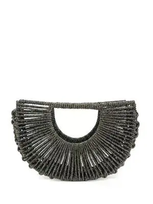 HIBOURAMA Demetra Crystal-embellished Clutch Bag - Grey