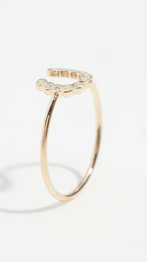 Zoe Chicco 14k Bezel Diamond Horseshoe Ring