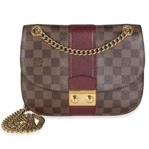 LOUIS VUITTON Bordeaux Damier Ebene Cuir Taurillon Wight Chain Bag - Brown
