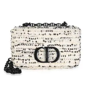 Dior Light Pink Multicolor Tweed Caro Chain Bag - Neutral