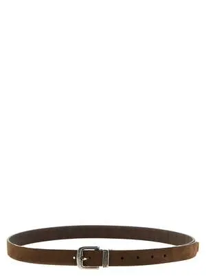 Brunello Cucinelli Inverted Leather Belt - Brown