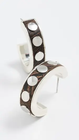 ROXANNE ASSOULIN The Studded Wood Hoop Earrings