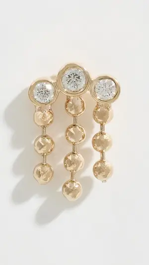 Zoe Chicco 14k Diamond Bead Chain Waterfall Earring - Gold