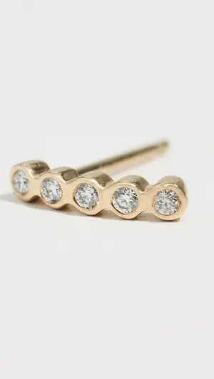 Zoe Chicco 14k Diamond Curved Half Single Hoop Earring