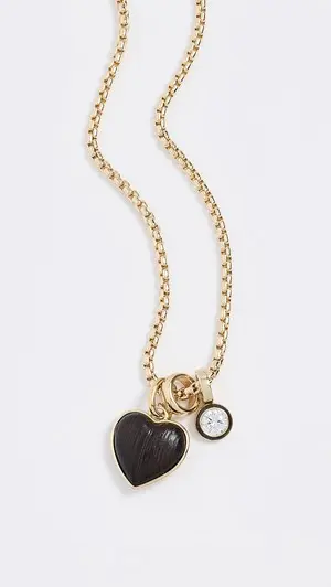 ROXANNE ASSOULIN The Mini Simple Wood Heart Pendant Necklace - Walnut